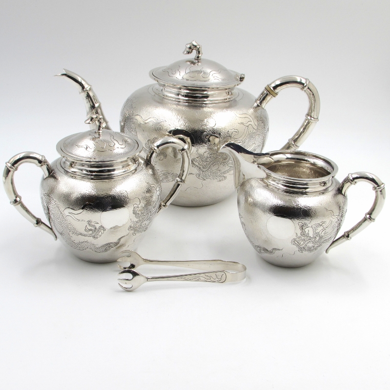 Antique Sterling Chinese Import Tea Set - S & K Ltd.