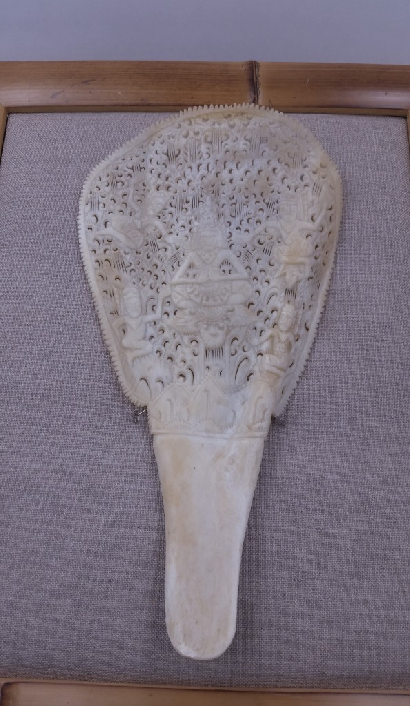 Vintage "Far East" Carved Bone Hair Pick - S & K Ltd.