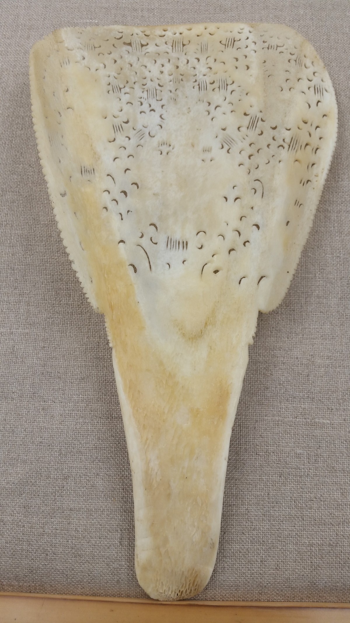 Vintage "Far East" Carved Bone Hair Pick - S & K Ltd.
