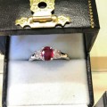 Estate 18 Karat White Gold Ruby & Diamond Ring – S & K Ltd.