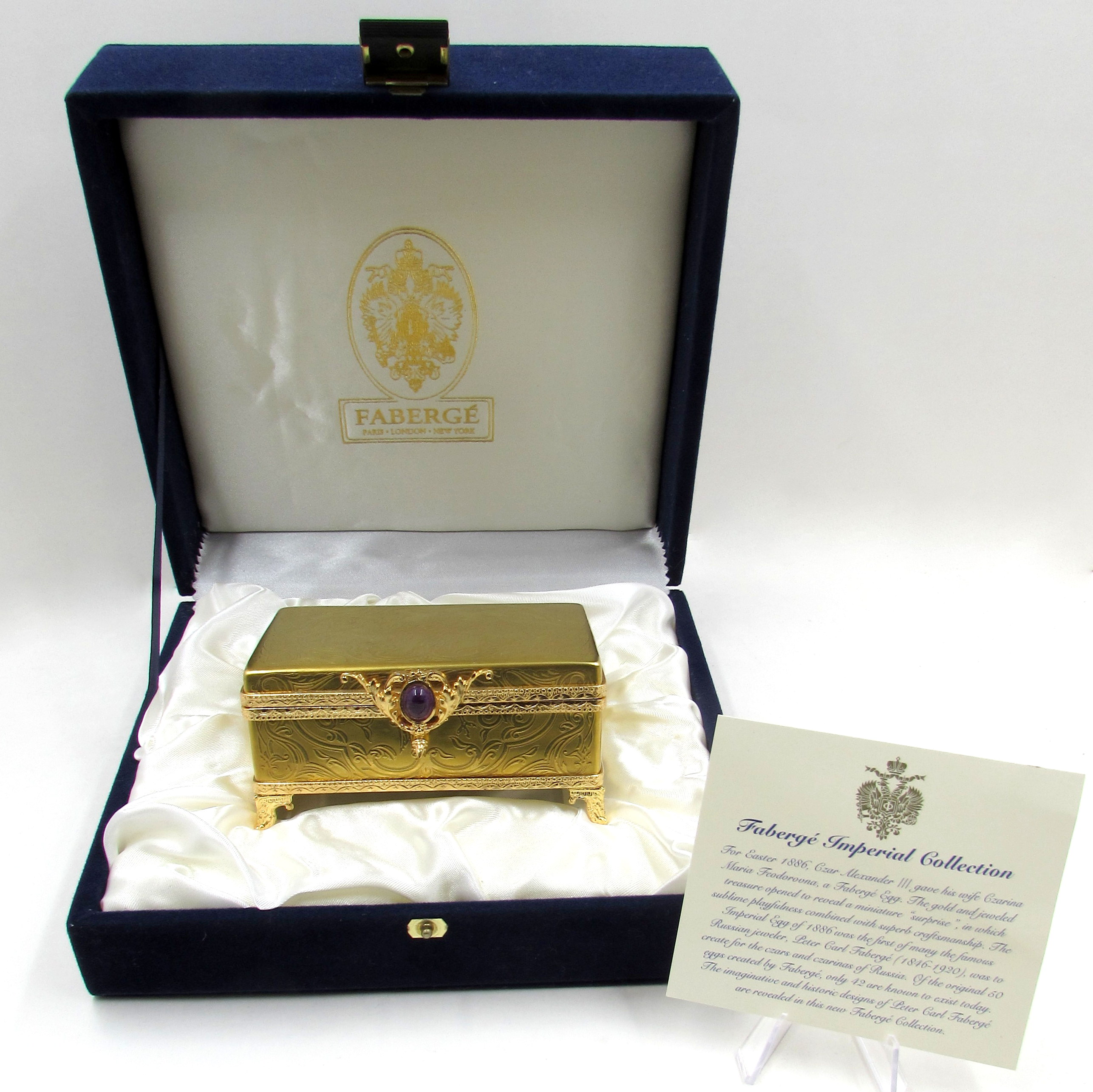 Faberge' Imperial Footed Box, 24Kt- Gold Encrusted - S & K Ltd.