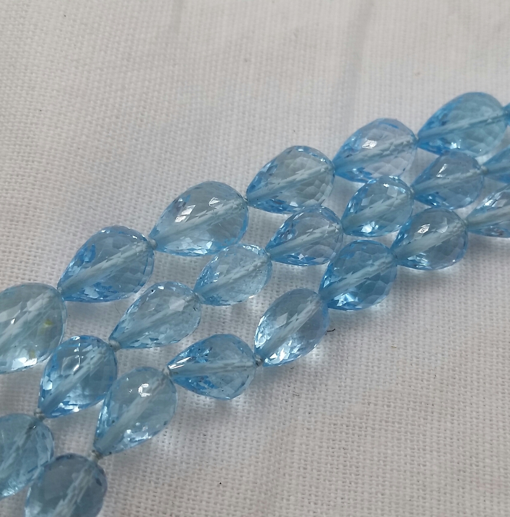 Briolette Cut Blue Topaz Multi-Strand Necklace - S & K Ltd.