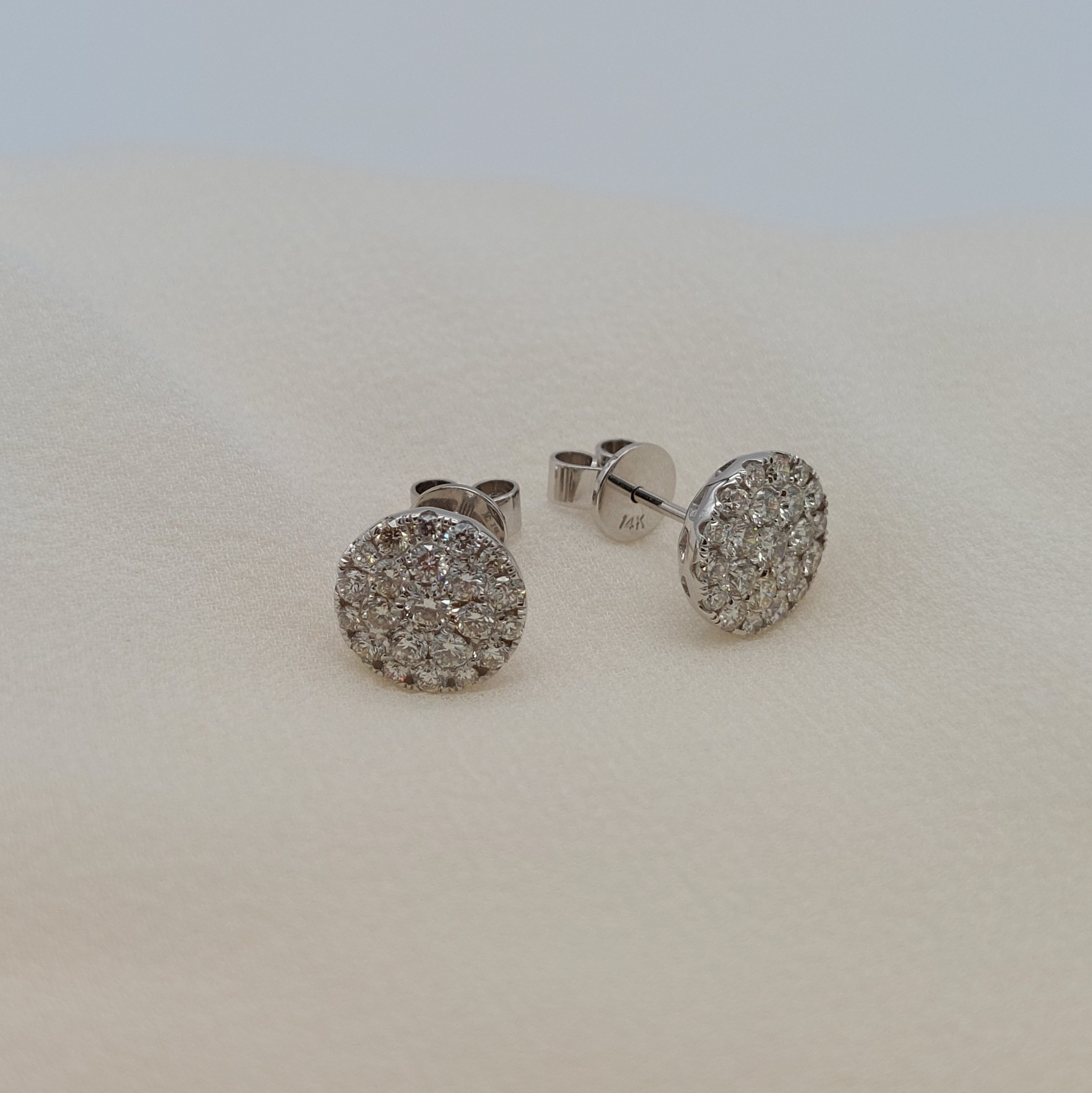 Diamond Pave' "Low Set" Earrings - S & K Ltd.