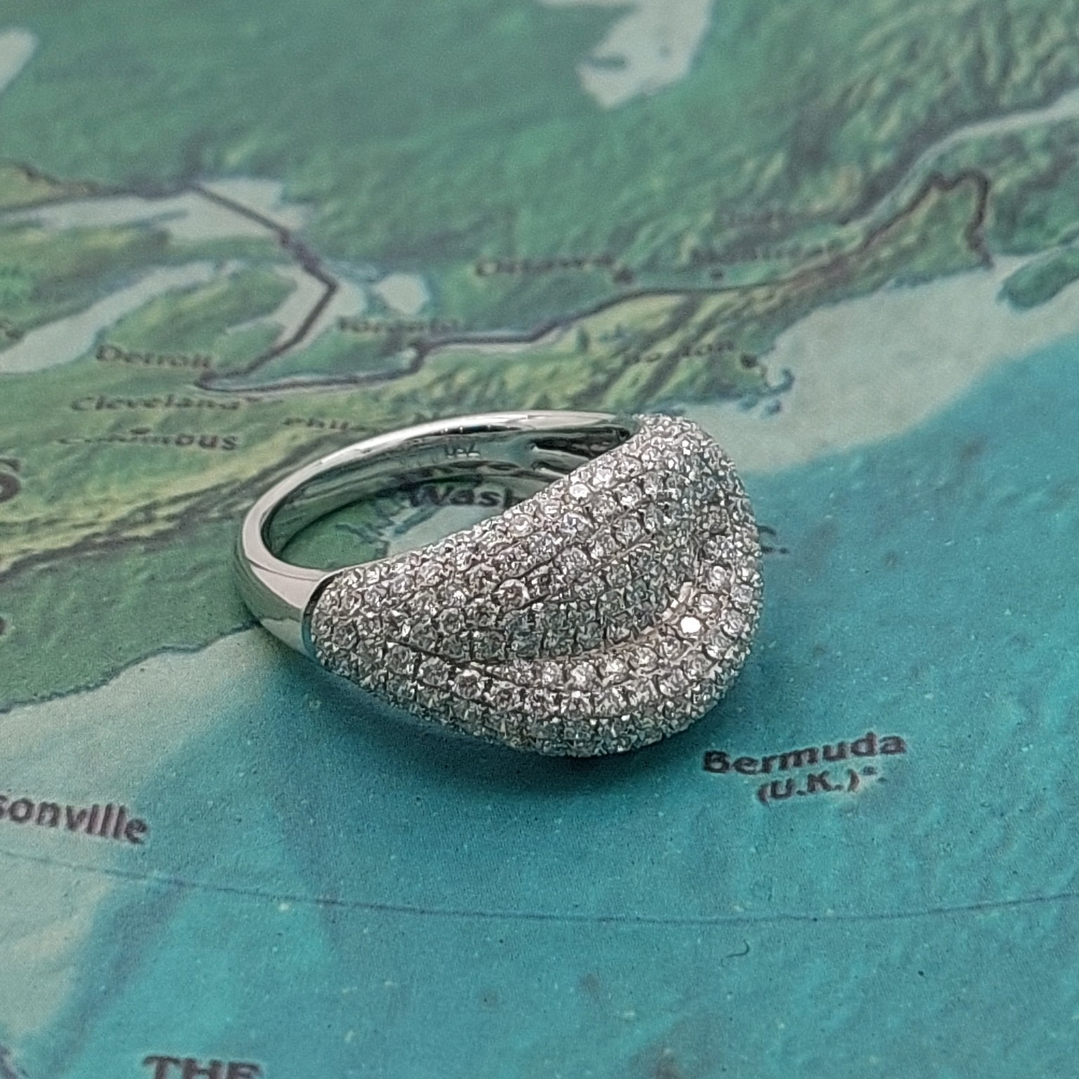 Pave' Diamond "Whirl Pool" Ring - S & K Ltd.
