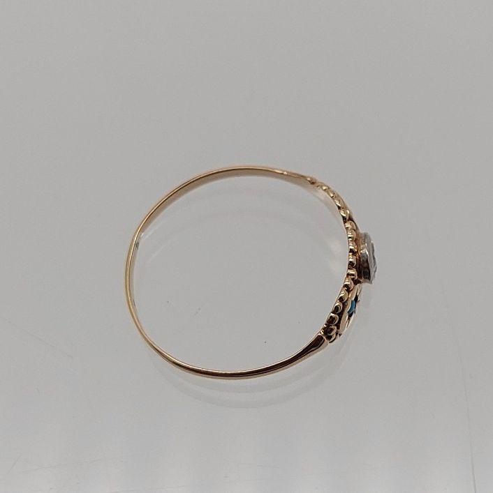 Victorian Diamond & Turquoise Baby Ring - S & K Ltd.